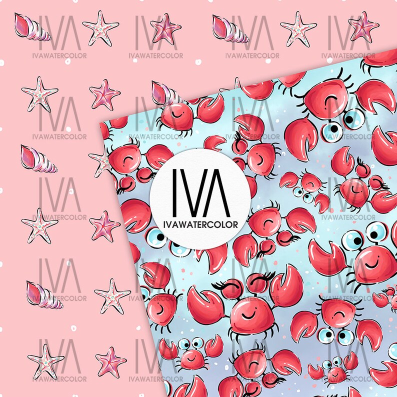 Mermaid Seamless Pattern, Summer Mermaid Digital Paper Background ...