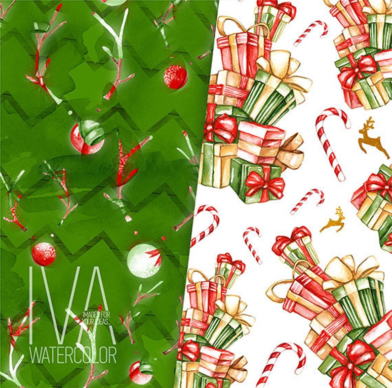 Christmas Digital Paper Pack, Seamless Pattern, Christmas Background ...