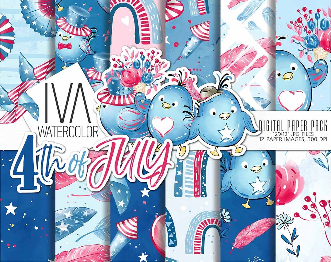 American Flag Basics Digital Papers Independence Day Seamless - Etsy