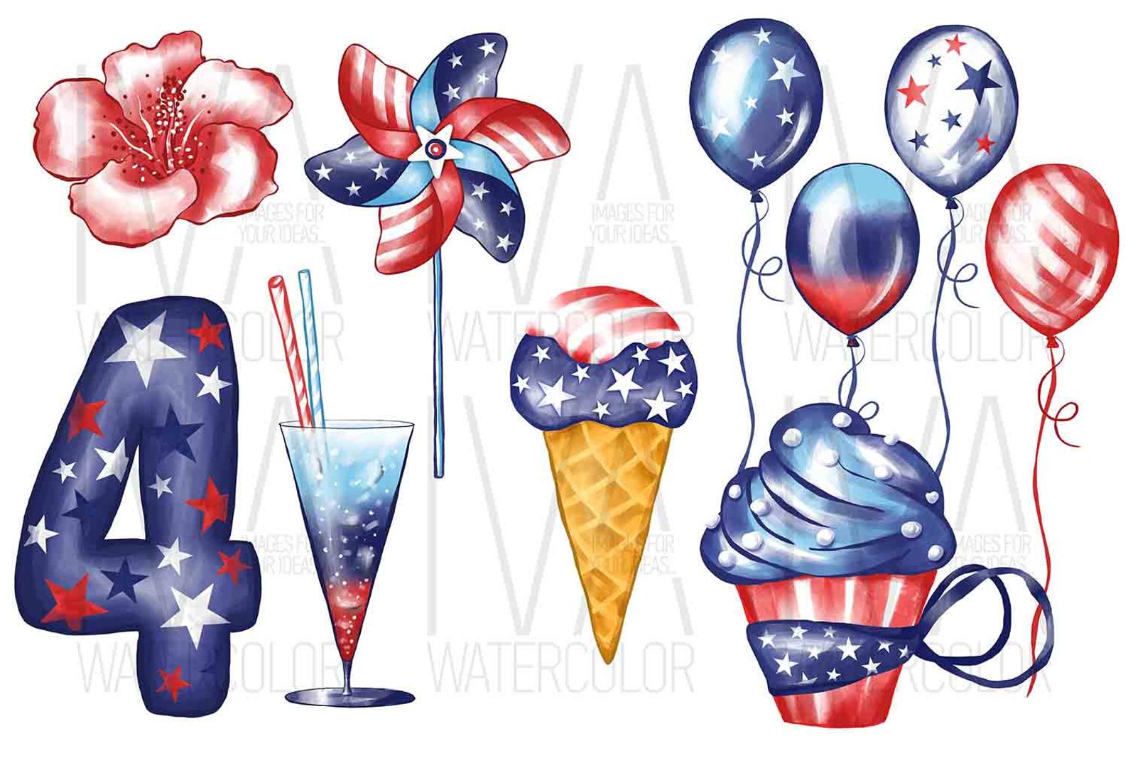 4th of July Clipart, Independence Day, Fourth of July Clipart, Party ...
