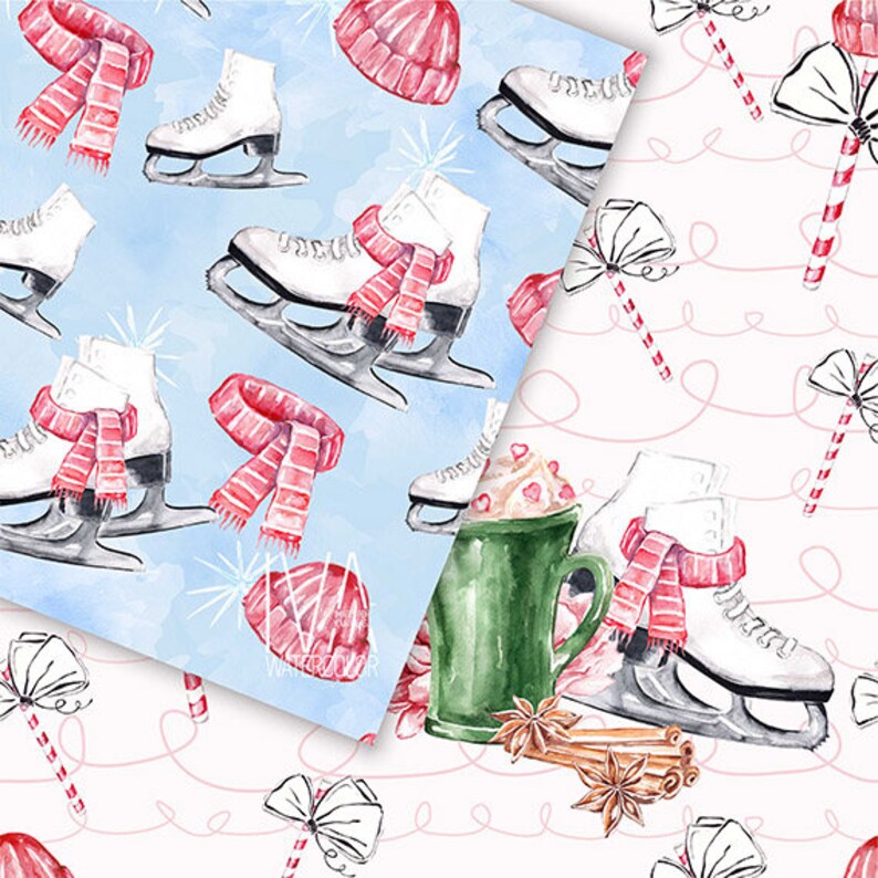 Christmas Time, Winter Seamless Pattern Digital Paper, Fashion ...