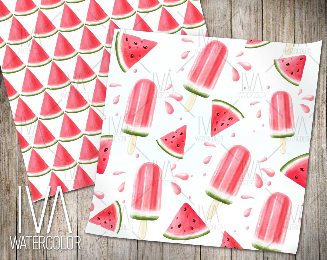 Watermelon Digital Paper Seamless Patterns for Instant - Etsy