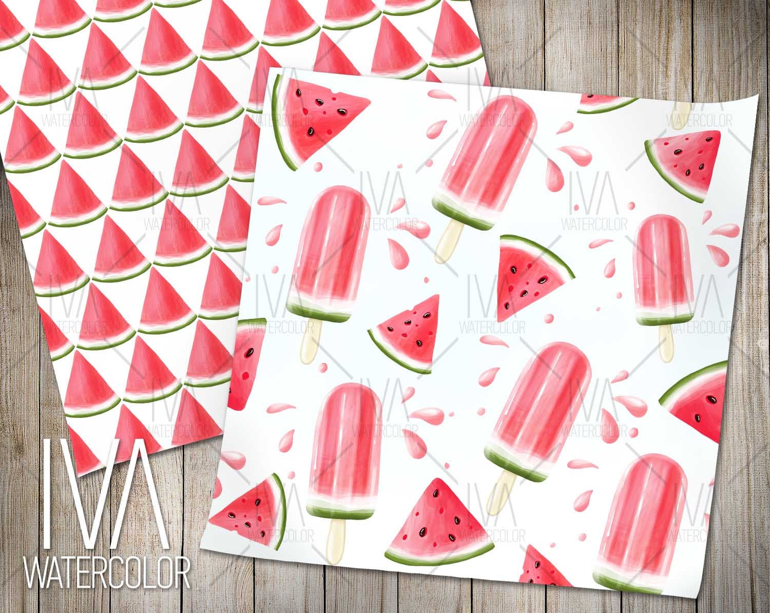 Watermelon Digital Paper Seamless Patterns Watermelon - Etsy
