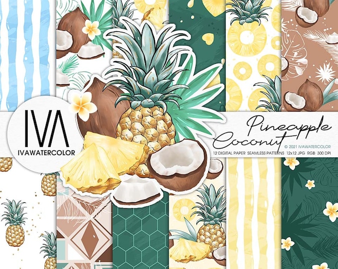 Pineapple Seamless Pattern,pineapple Digital,seamless Pattern,digital ...