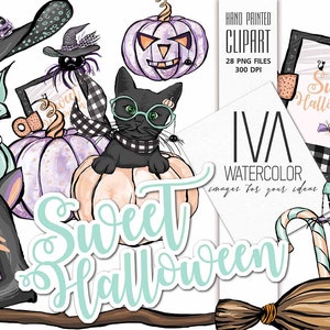 Halloween Clipart, Halloween Scrapbook, Hat, Black Cat Clipart ...