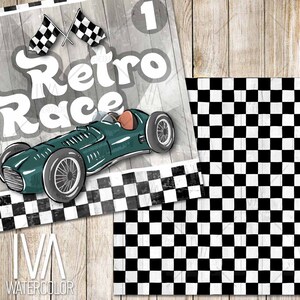 Race Car Seamless Digital Paper, Scrapbooking Pages Instant Download ...