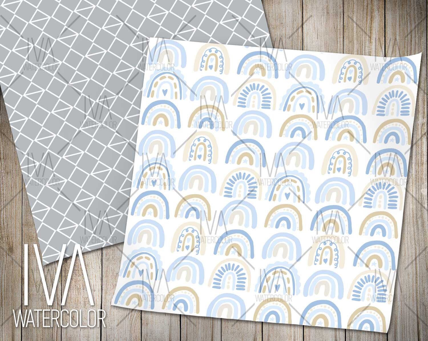 Baby Boy Digital Paper & Clipart Bundle, Kid Toys Digital Seamless ...