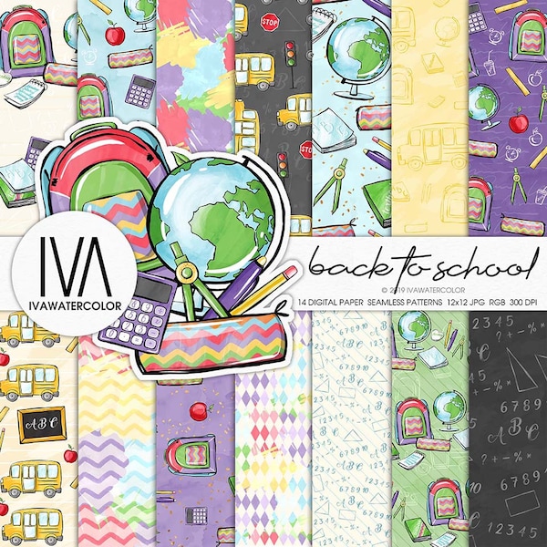 School Digital Background - Etsy