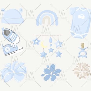 Baby Boy Digital Paper & Clipart Bundle, Kid Toys Digital Seamless ...