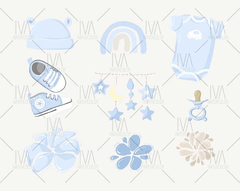 Baby Boy Digital Paper & Clipart Bundle Toys Digital Seamless - Etsy