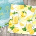 Lemon Digital Paper, Lemonade Cocktail Patterns, Summer, Yellow Green ...