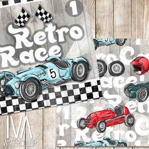 Race Car Seamless Digital Paper, Scrapbooking Pages Instant Download ...