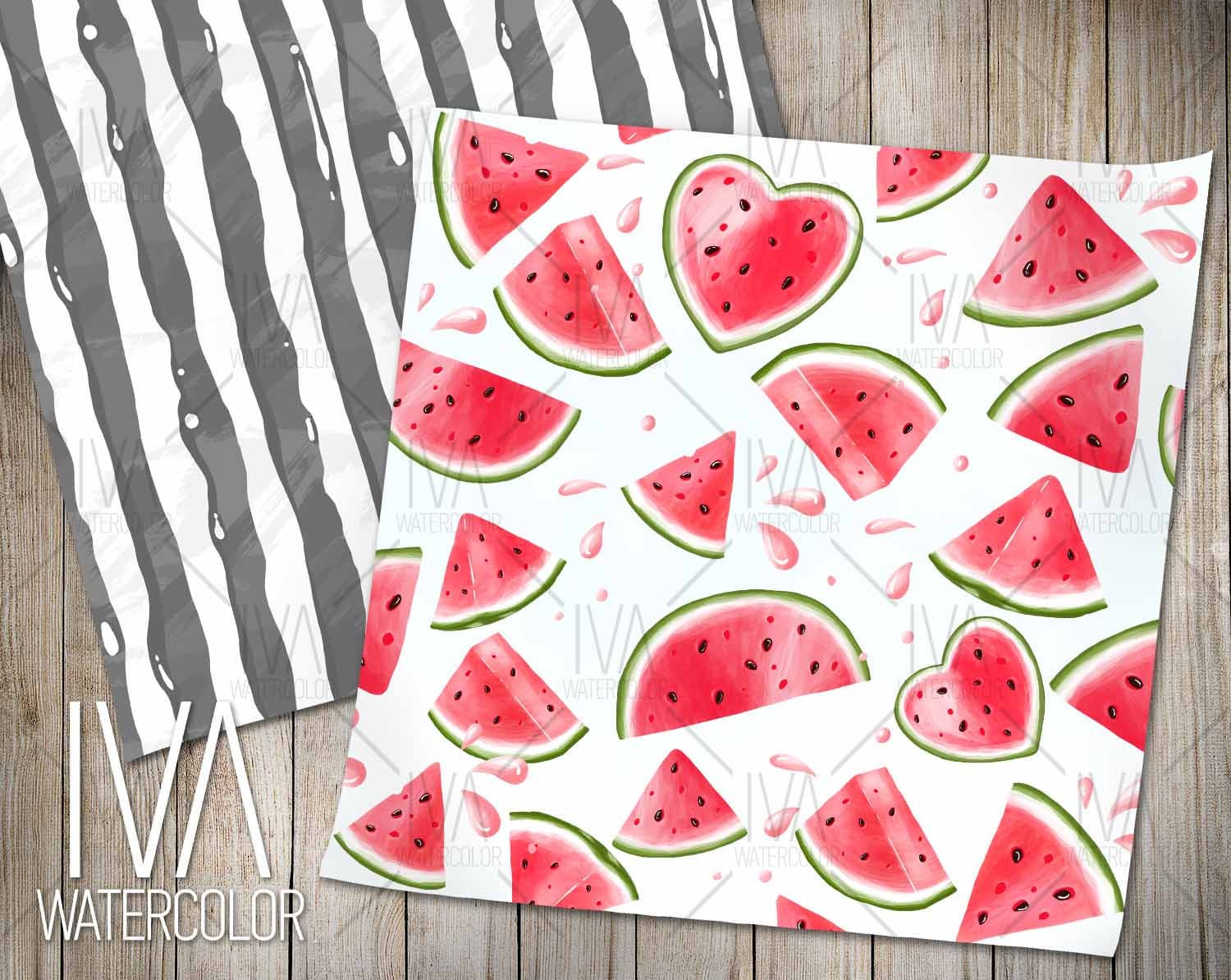 Watermelon Digital Paper Seamless Patterns for Instant - Etsy
