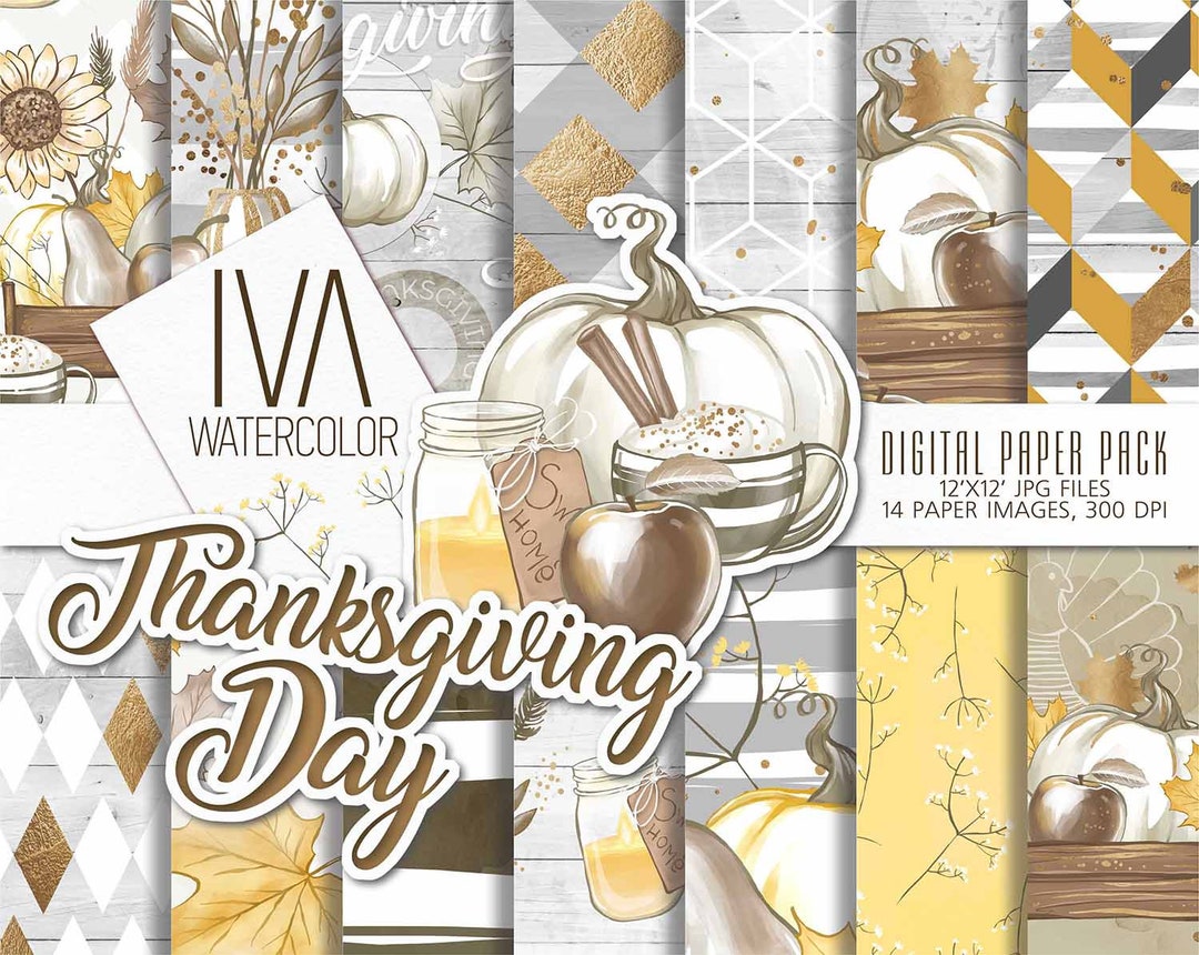 Thanksgiving Day Digital Paper, Hand Made , Seamless, Fall ,seamless ...