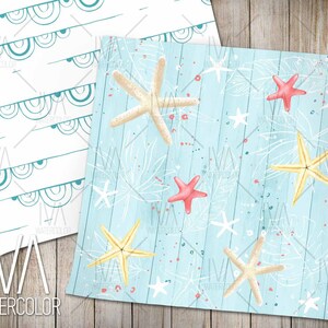 Sea Nautical Summer Digital Paper Pack, Sea Wedding Digital Paper Pack ...