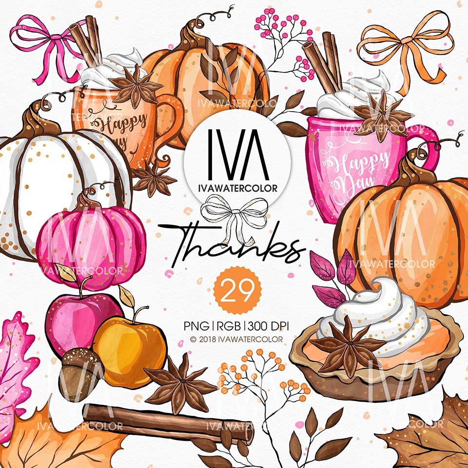 Thanksgiving Clipart, Fall Clipart, Autumn Clipart, Scrapbook, Fall ...