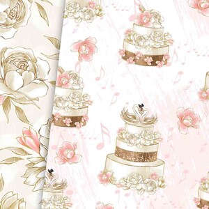 Wedding Digital Paper, Floral Digital Paper Pack, Romantic Flowers ...