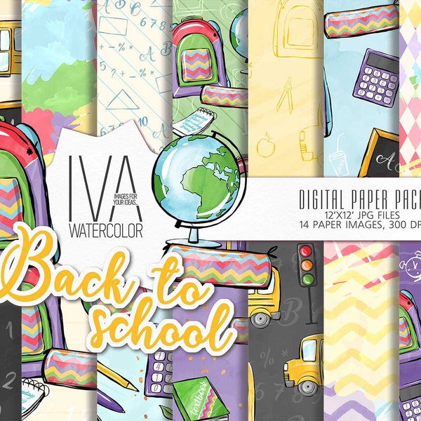 School Digital Background - Etsy