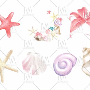 Sea Nautical Summer Clipart PNG Printable, Sea Wedding Clipart, Marine ...