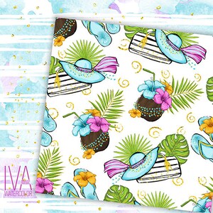 Summer Digital Paper, Beach Digital Paper, Surfer Girl Tropical Digital ...