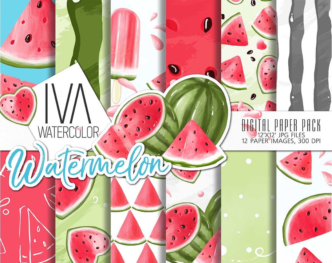 Watermelon Digital Paper Seamless Patterns Watermelon - Etsy