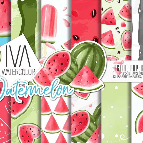 Watermelon Digital Paper Seamless Patterns for Instant - Etsy