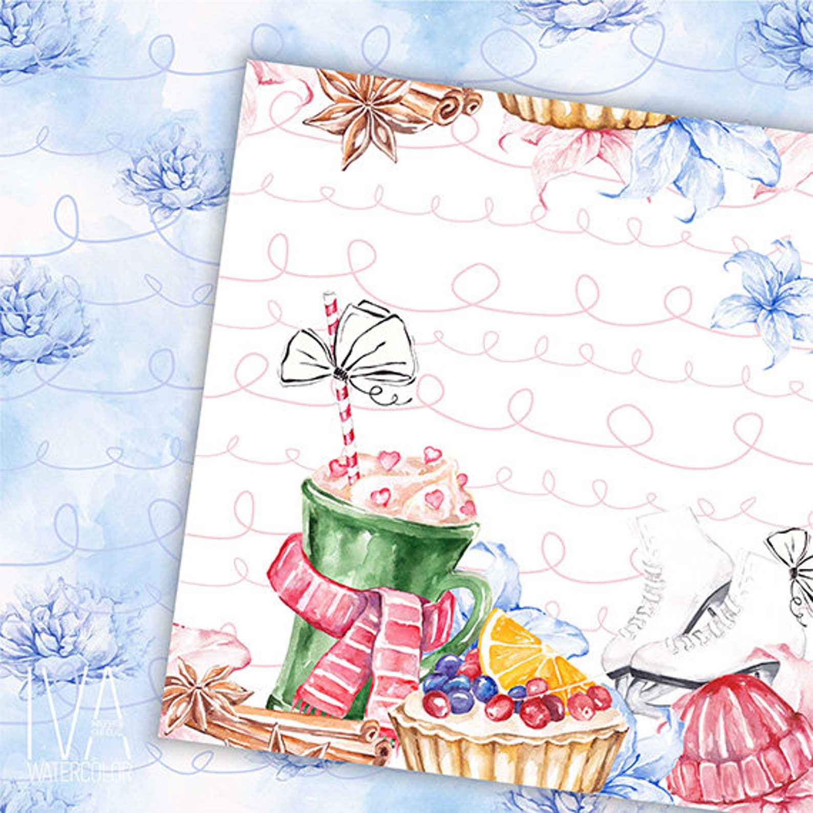 Christmas Time, Winter Seamless Pattern Digital Paper, Fashion ...