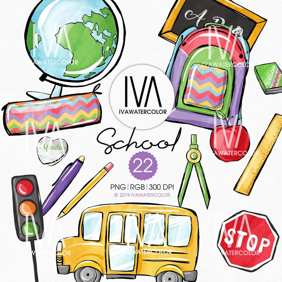 Back to School Clipart, School Bus Clipart, School Bag Clipart, School ...