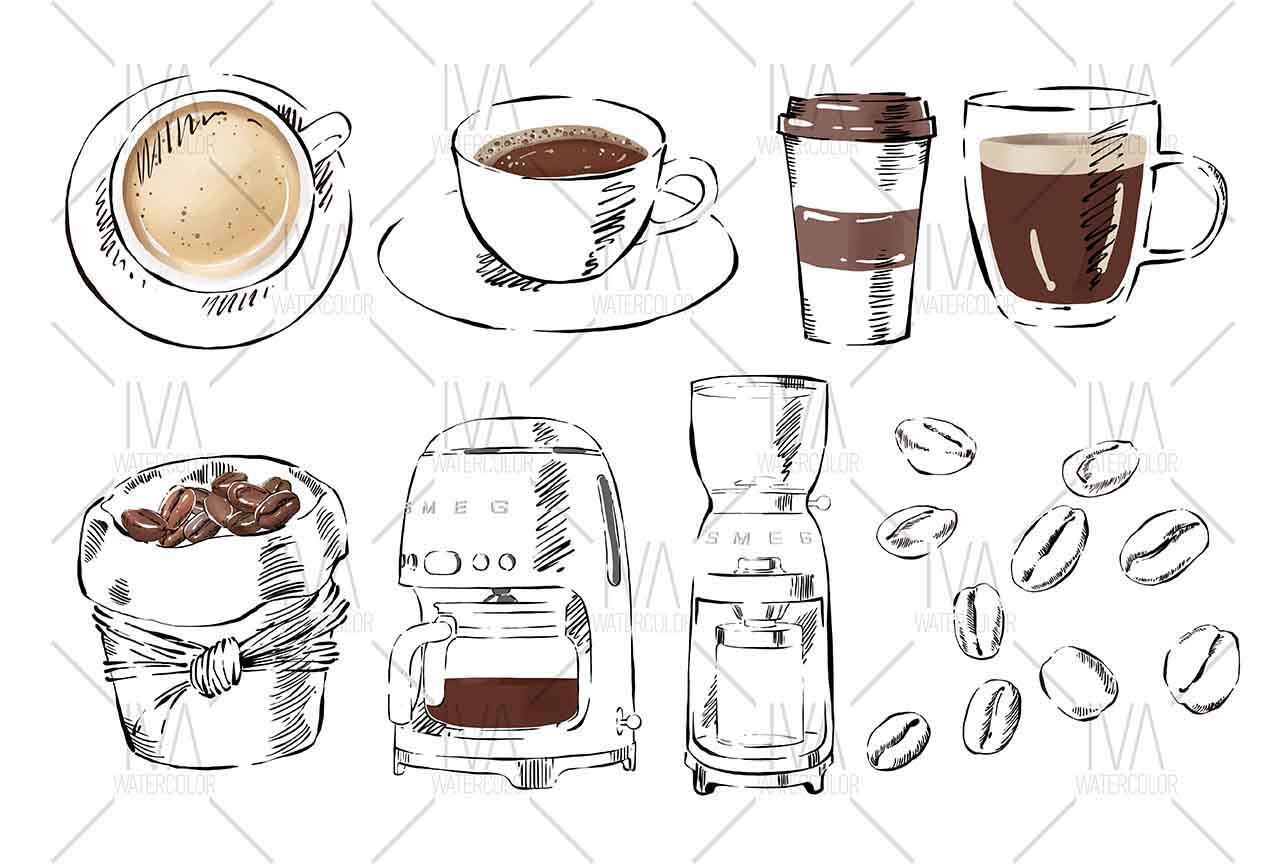 Digital Coffee Time Clipart, Coffee Printable, Planner Stationery ...