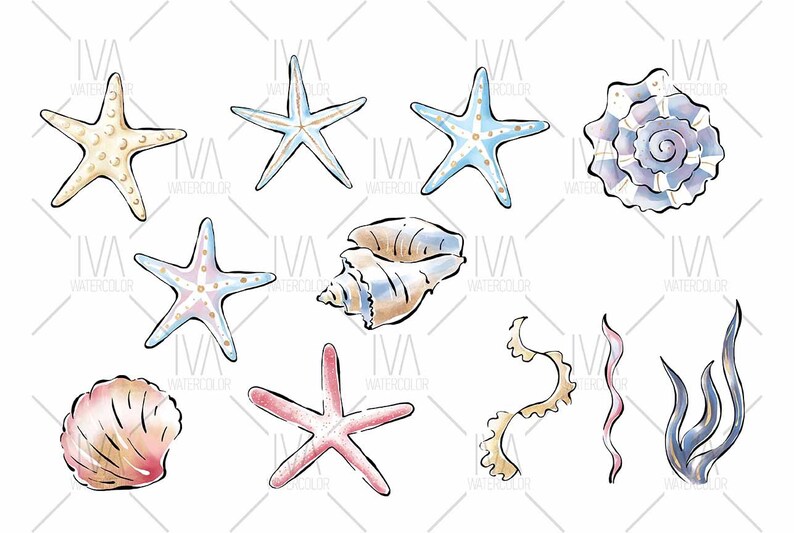 Summer PNG Clipart, Nautical Printable 28 PNG Objects, Chic Sea ...