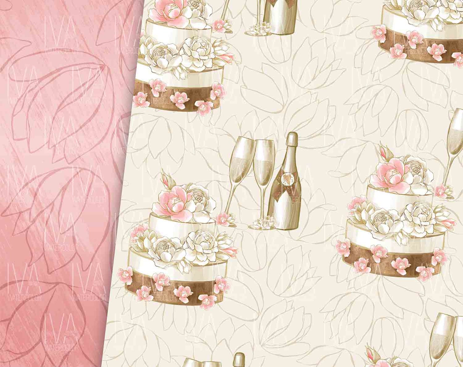 Wedding Digital Paper Floral Digital Paper Pack Romantic - Etsy