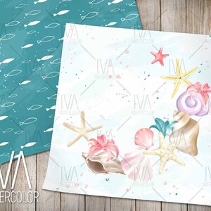 Sea Nautical Summer Digital Paper Pack, Sea Wedding Digital Paper Pack ...
