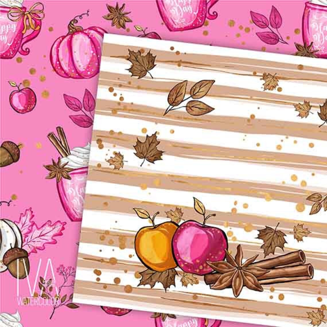 Thanksgiving Paper Pack Fall Paper Pack Autumn Digital | Etsy