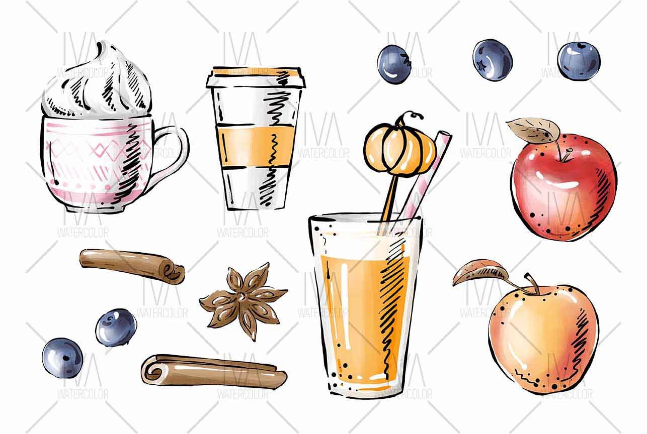 Food Clipart, Pink Pumpkin, Autumn Leaves, Autumn Decor, Muffin With ...