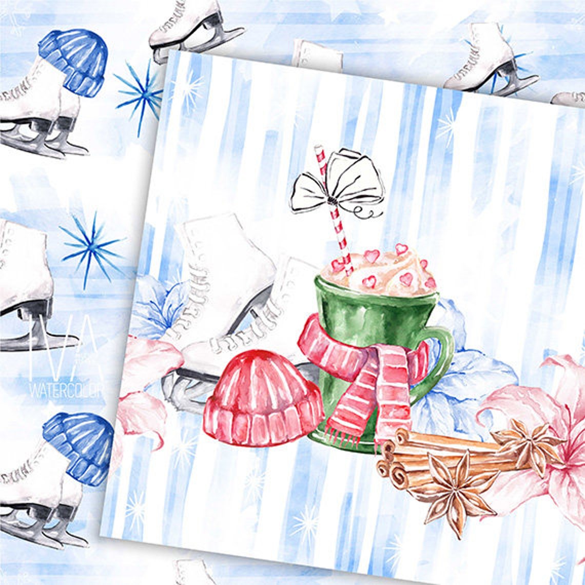 Christmas Time, Winter Seamless Pattern Digital Paper, Fashion ...
