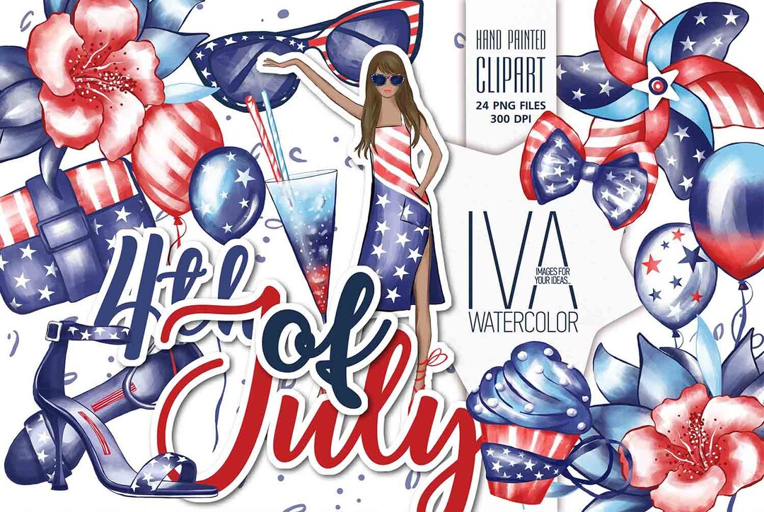 4th of July Clipart Independence Day Fourth of July Clipart - Etsy