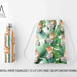Jungle Safari Digital Paper - Charming Tiger Patterns for DIY Children ...