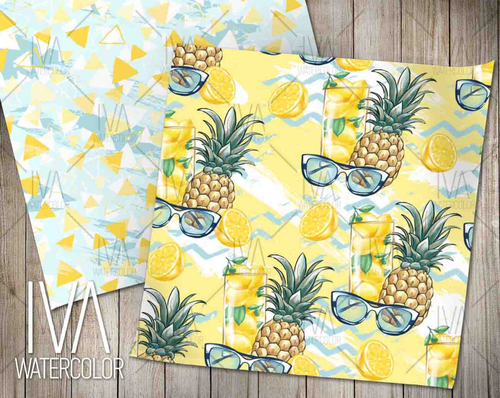 Summer Tropical Digital Paper Pack, Exotic Citrus Fruits, Planner ...