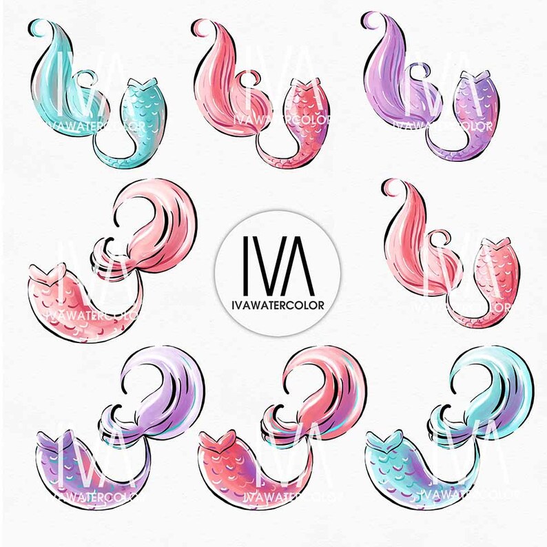 Tails Sea Clipart PNG Patterns, Mermaid Tails Clipart, Seashell Clipart ...