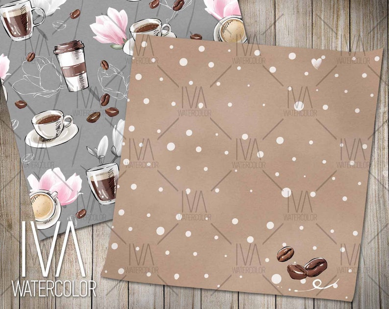 Coffee Time Digital Paper Pack - Coffee Grinder, Seamless Culinary ...