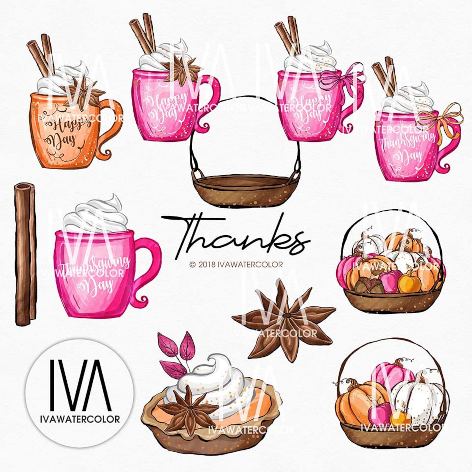 Thanksgiving Clipart, Fall Clipart, Autumn Clipart, Scrapbook, Fall ...