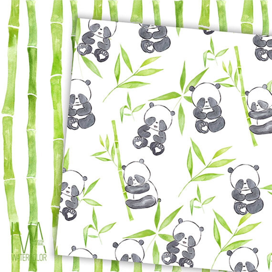 Panda Digital Paper Pack Exotic and Green Digital Paper - Etsy