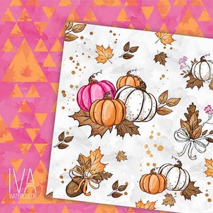 Thanksgiving Paper Pack, Fall Paper Pack, Autumn Digital Paper, for ...