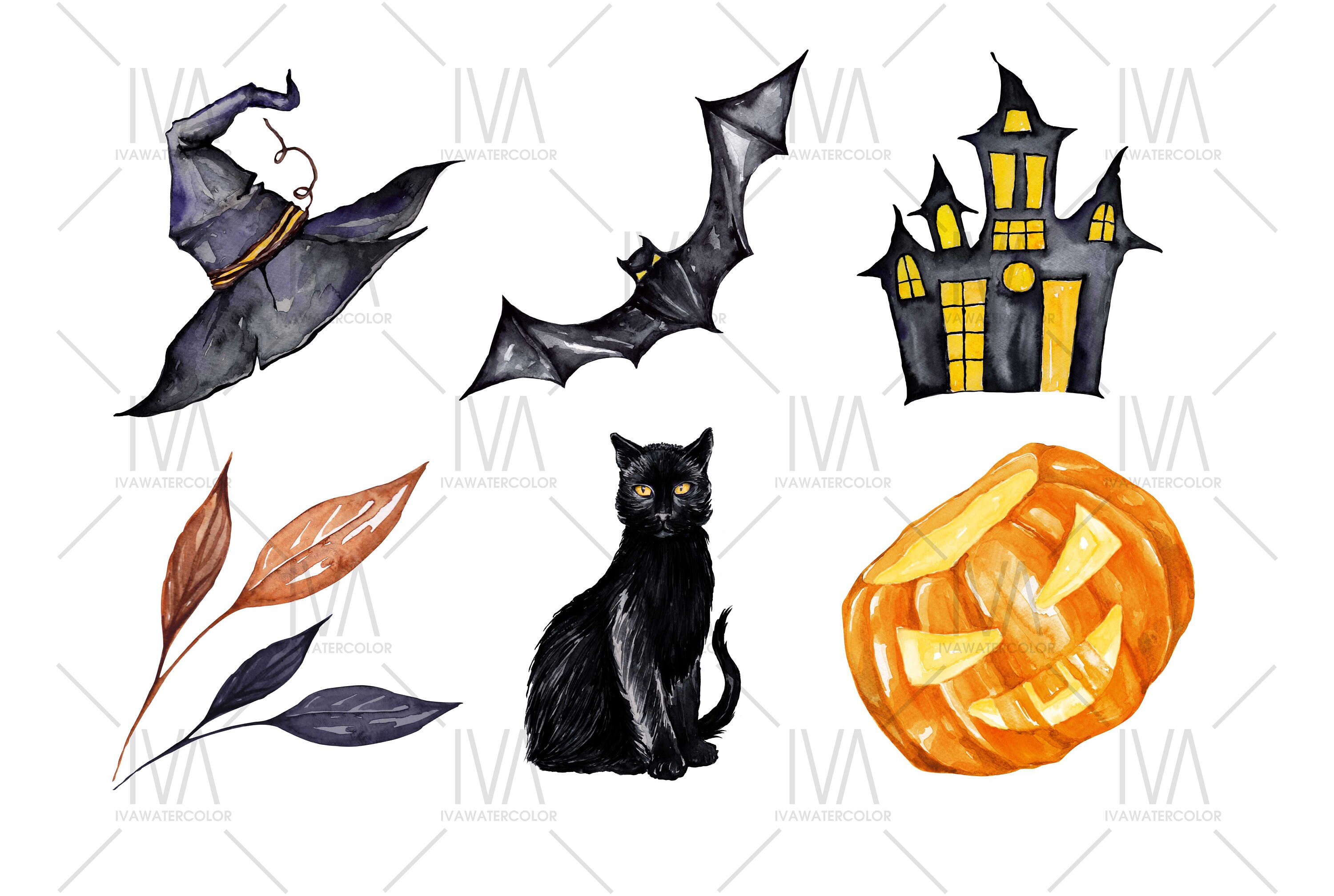 Watercolor Halloween Clipart, Halloween Sublimation Png, Halloween ...