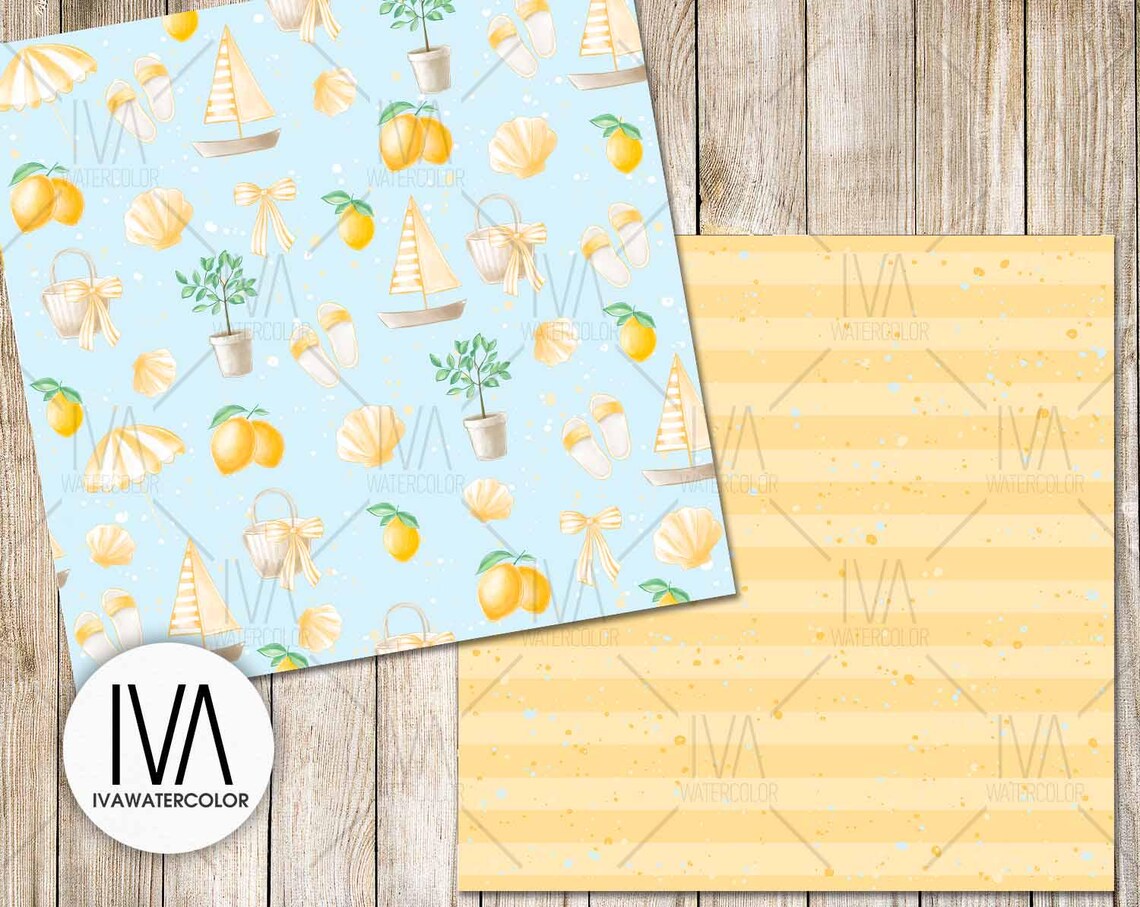 Lemon Seamless Pattern, Yellow Digital Paper Lemon Tree, Scrapbook ...
