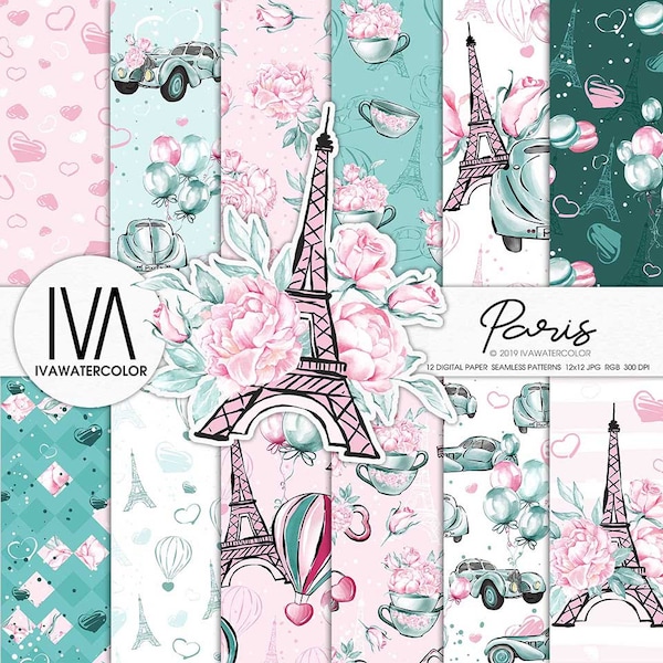 Digital Paper Paris - Etsy