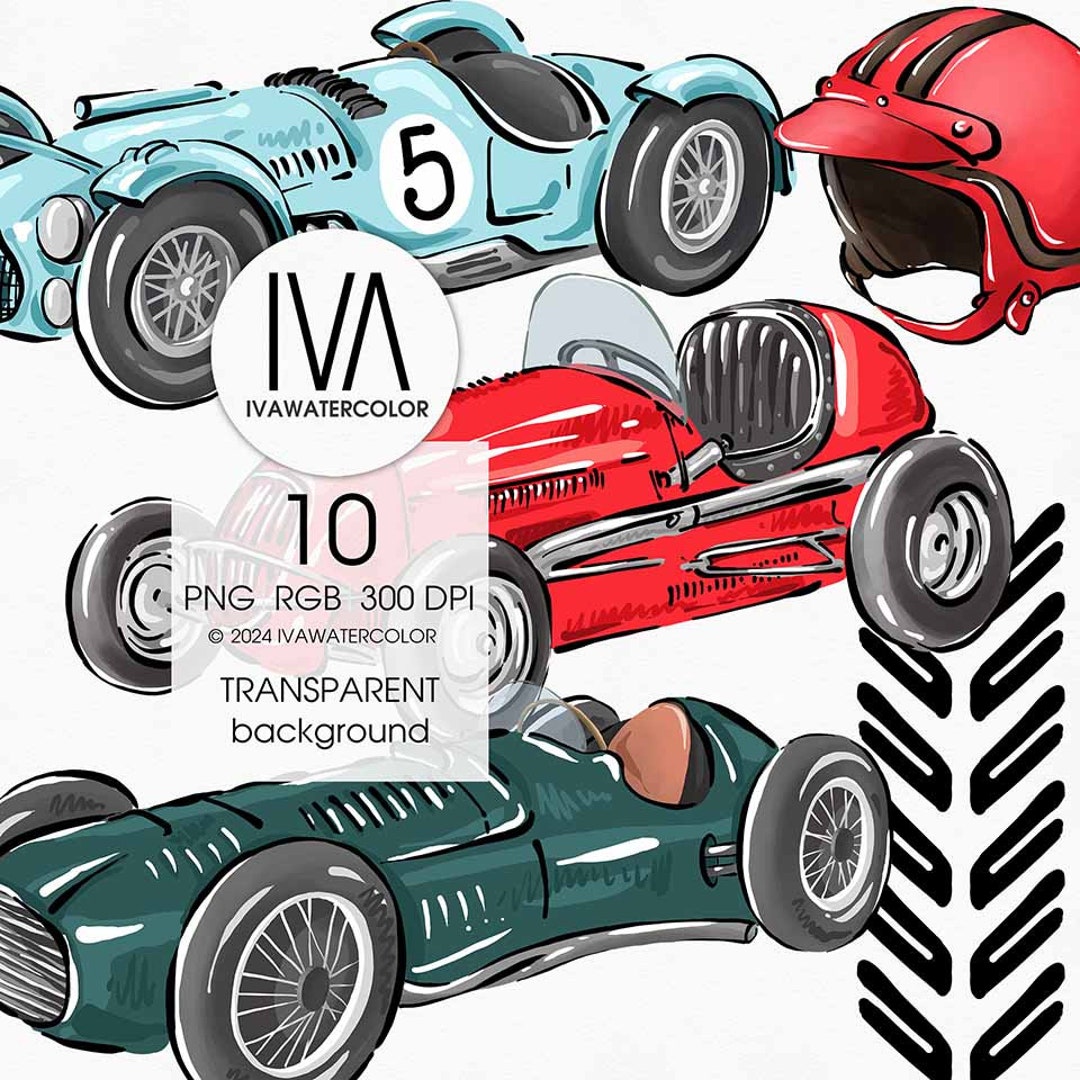 Race Car Race PNG Clipart, Vintage Formula 1 Car Printable, Retro Race ...