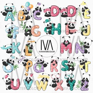 Unique Alphabet Patterns, ABC Letters Printable Clipart, Cute Panda ...