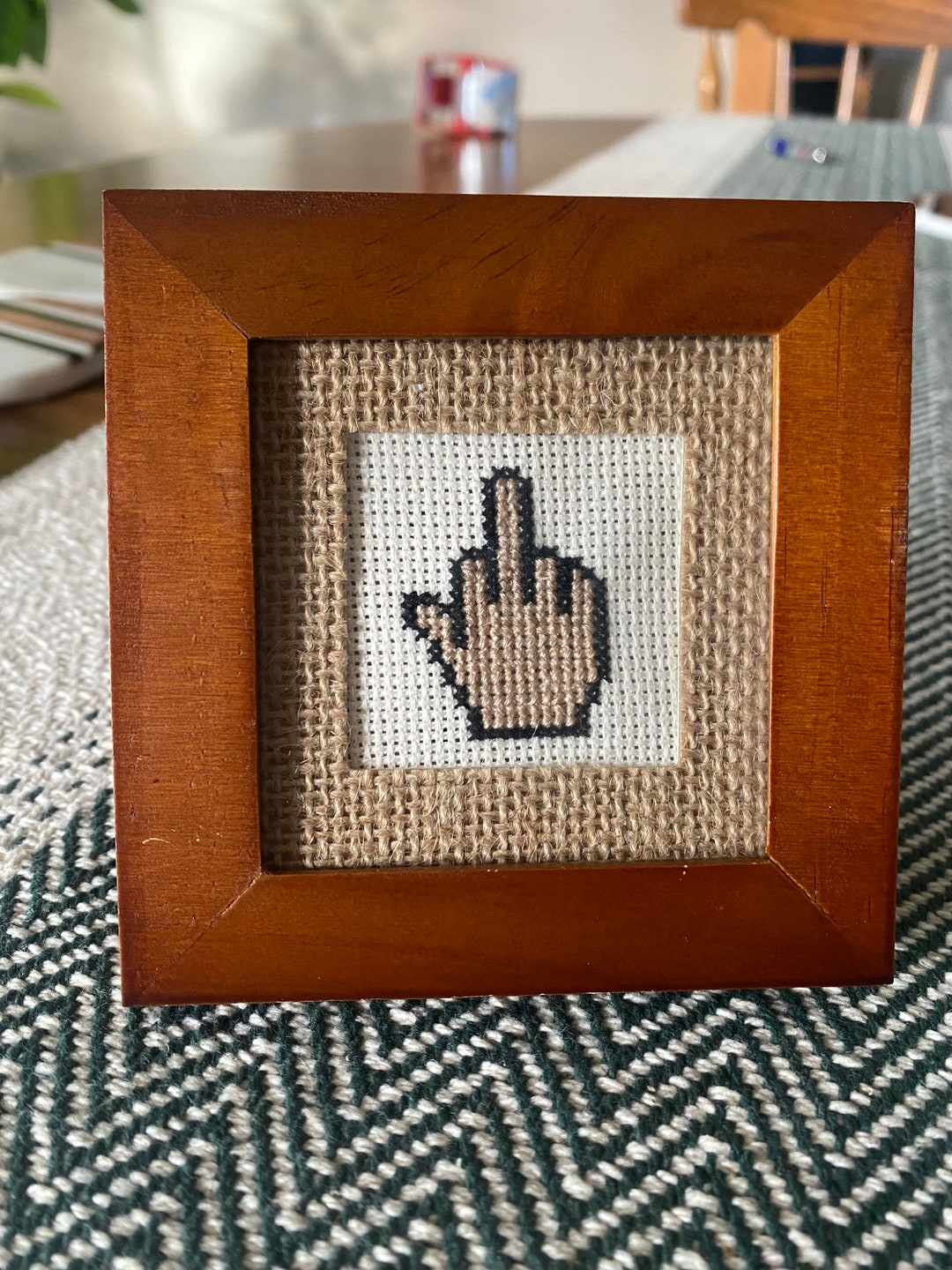 Middle Finger Cross Stitch - Etsy
