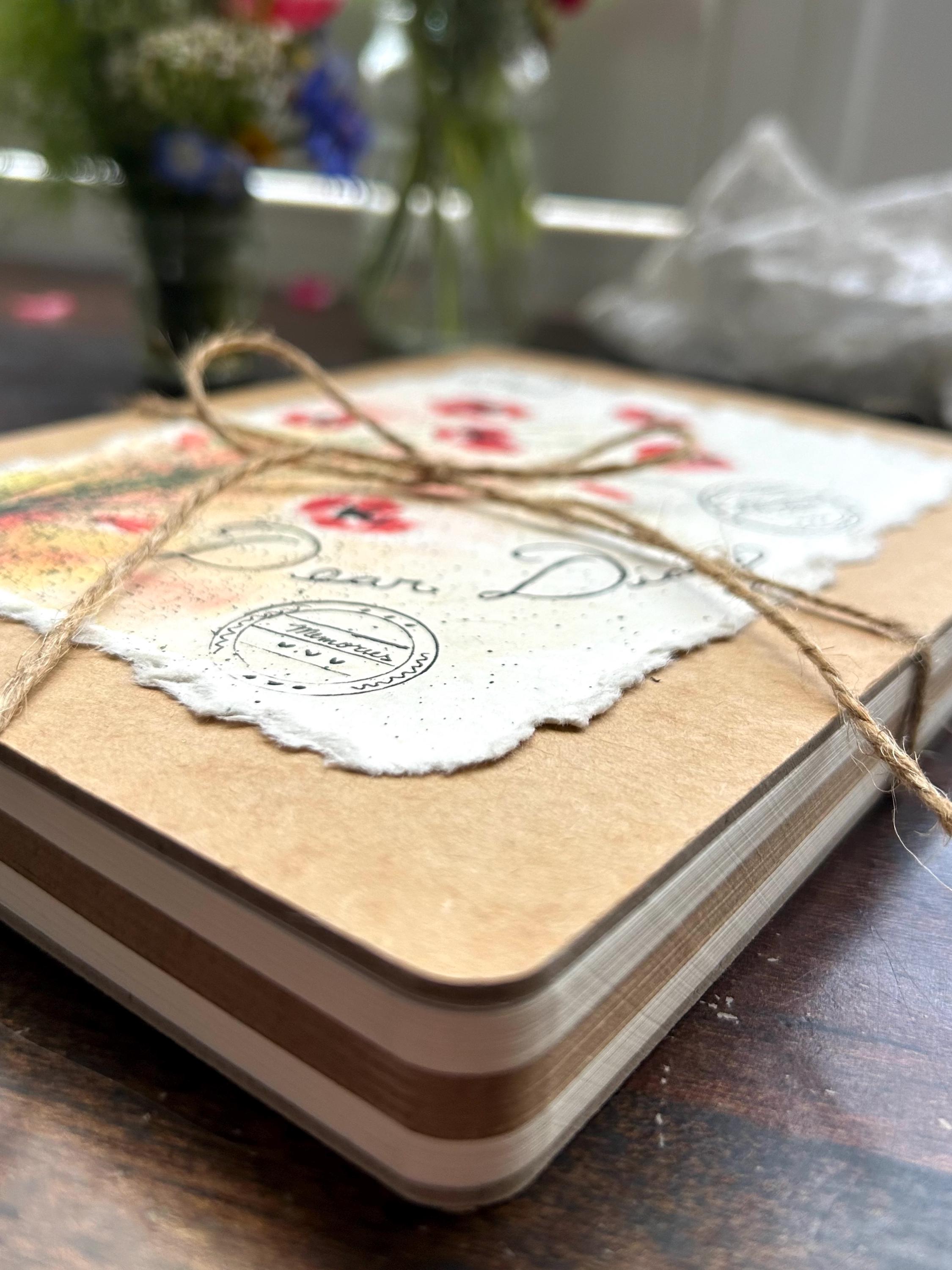 Floral Diary, Botanical Journal, Cursive Journal, Hand Painted Book ...
